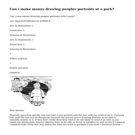 Can i make money drawing peoples portraits at a park? | PDF