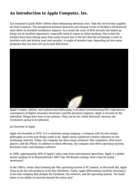 Management information system on Apple company | PPT