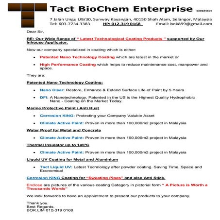 001 Tact Range of Products. | PDF