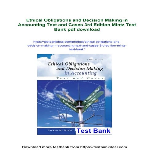 Ethical Obligations and Decision Making in Accounting Text and Cases ...