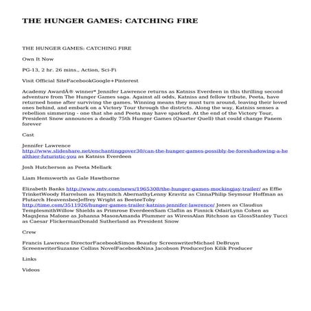 THE HUNGER GAMES: CATCHING FIRE | PDF