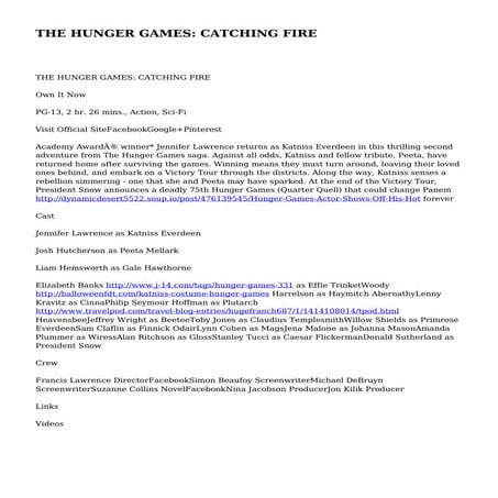 THE HUNGER GAMES: CATCHING FIRE | PDF | Television | Entertainment