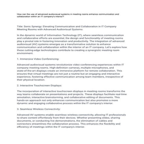 NTT_Video_Enabled_Workspaces_Presentation | PPTX