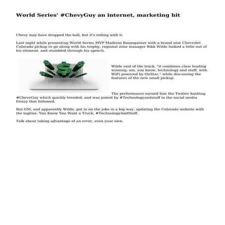 #Chevyguyknows Case Study | PPTX