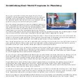 Establishing Real-World Programs In Plumbing