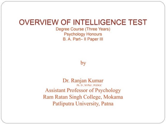 SFBT ASSESSMENT FOR INTELLIGENCE AND VISUO MOTOR FUNCTION | PPTX