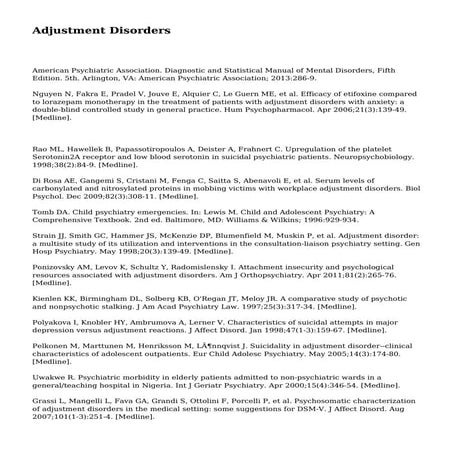 Adjustment Disorders | PDF