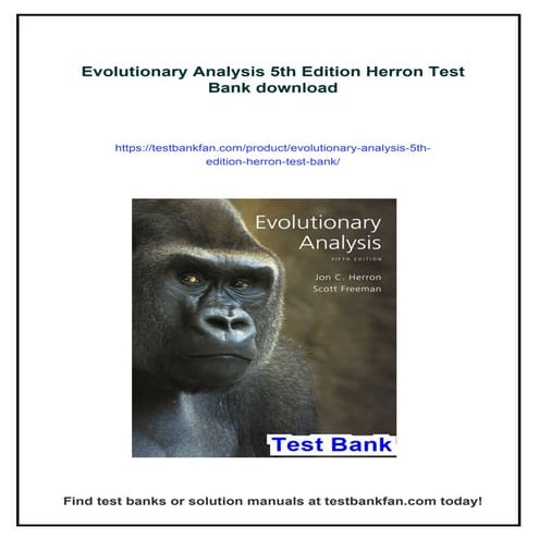 Evolutionary Analysis 5th Edition Herron Test Bank | PDF