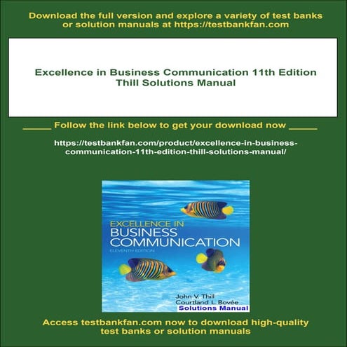 Excellence in Business Communication 11th Edition Thill Solutions ...