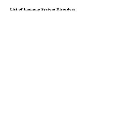 List of Immune System Disorders | PDF