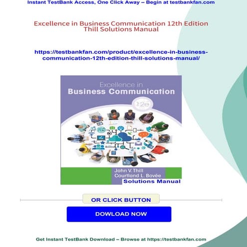 Excellence in Business Communication 12th Edition Thill Solutions ...