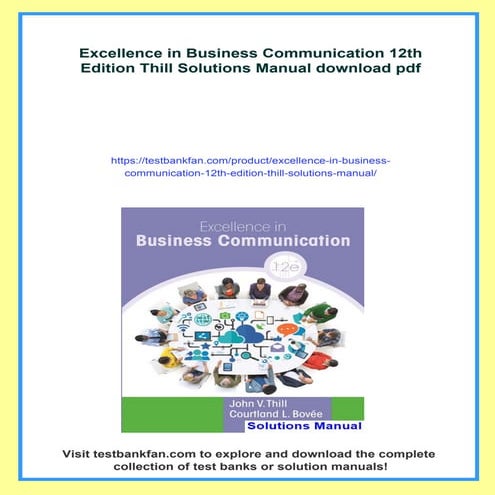 Excellence in Business Communication 12th Edition Thill Solutions ...