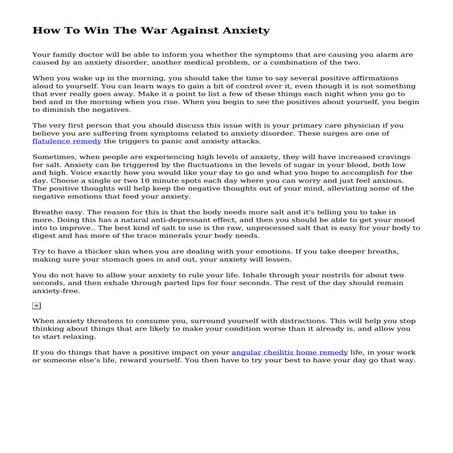 Controlling anxiety | PPTX