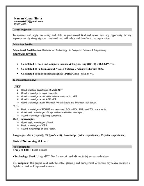 Nazia(resume) | DOC