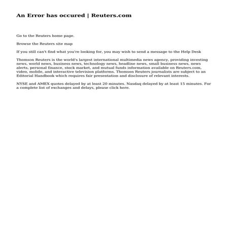 An Error has occured | Reuters.com