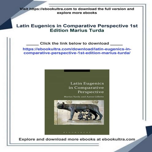 Latin Eugenics in Comparative Perspective 1st Edition Marius Turda | PDF