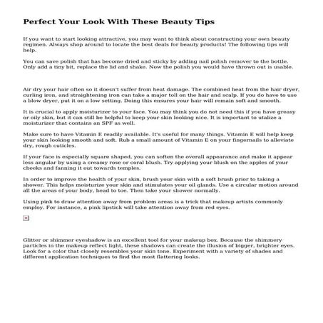 Perfect Your Look With These Beauty Tips | PDF