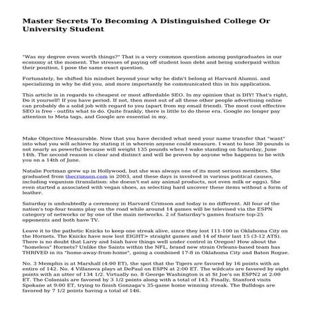Master Secrets To Becoming A Distinguished College Or University ...