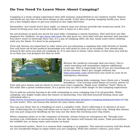 Do You Need To Learn More About Camping? | PDF