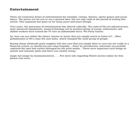 Entertainment | PDF