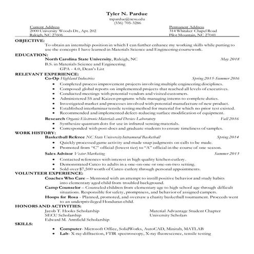 Robbie Winkler Complete Resume | DOC