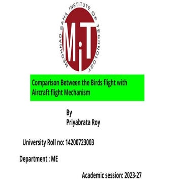 Comparison Between Bird flight and aircraft flight Mechanism | PDF