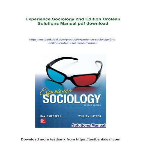 Experience Sociology 2nd Edition Croteau Solutions Manual | PDF