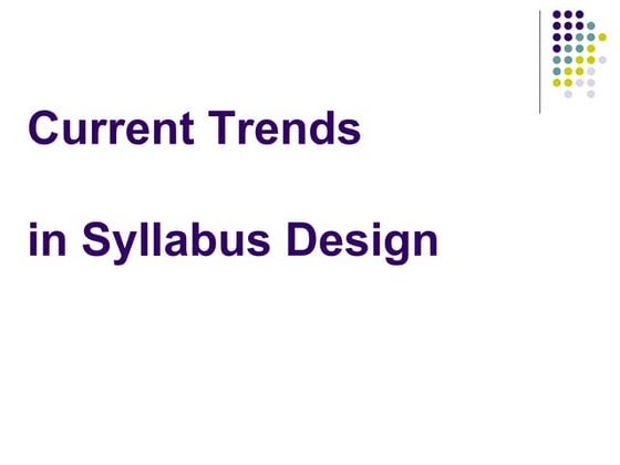 Syllabus design | PPT
