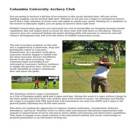 Columbia University Archery Club | PDF