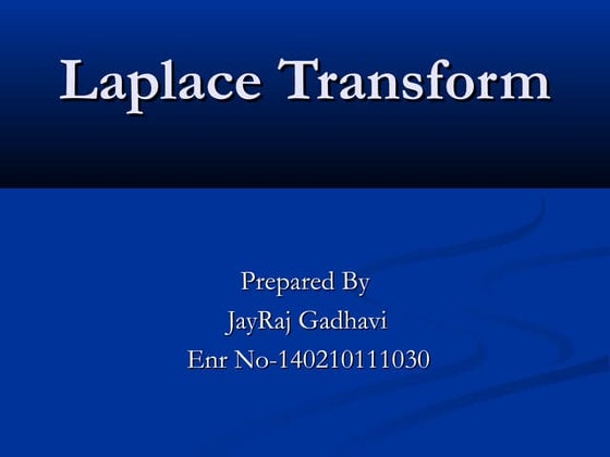 Laplace Transformation & Its Application | PPTX
