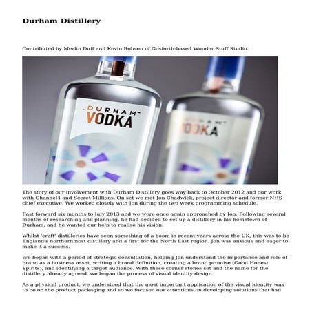 Durham Distillery | PDF | Arts and Crafts | Hobbies & Interests