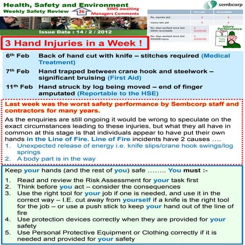 HAND INJURIES in manufacturing company ES | PPTX