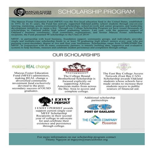 Scholarship Program And Timeline | Pdf