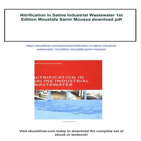 Nitrification in Saline Industrial Wastewater 1st Edition Moustafa Samir Moussa | PDF