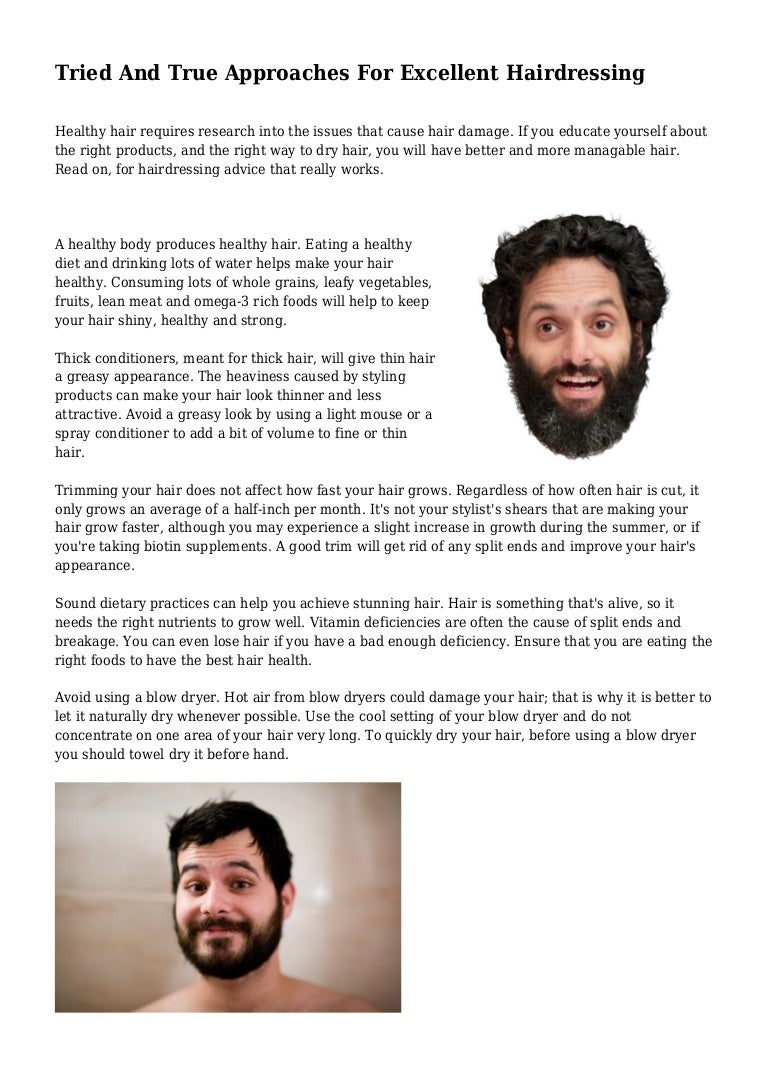 Tried And True Approaches For Excellent Hairdressing