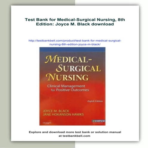 Test Bank for Medical-Surgical Nursing, 8th Edition: Joyce M. Black | PDF