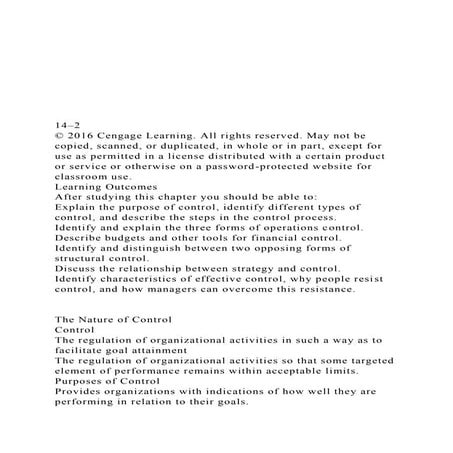 14–2© 2016 Cengage Learning. All rights reserved. Ma.docx