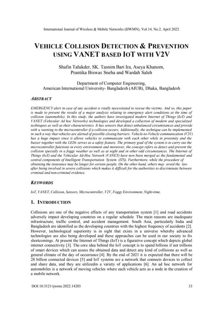 Automatic Accident Detection And Emergency Alert System Using Iot Pdf
