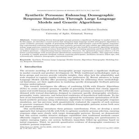 Synthetic Personas: Enhancing Demographic Response Simulation Through ...