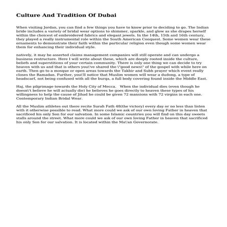 Culture And Tradition Of Dubai | PDF