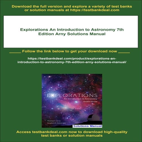 Explorations An Introduction to Astronomy 7th Edition Arny Solutions Manual | PDF