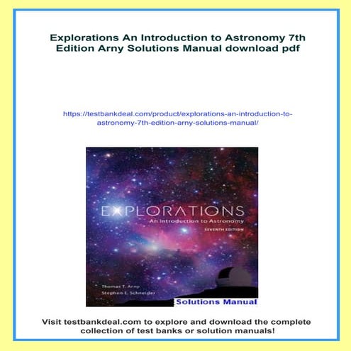 Explorations An Introduction to Astronomy 7th Edition Arny Solutions ...