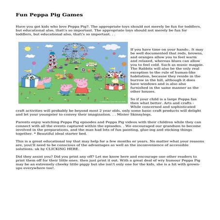Fun Peppa Pig Games | PDF