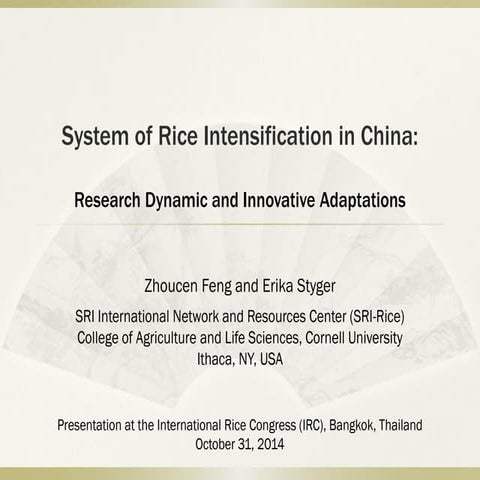 1423 - System of Rice Intensification in China | PDF | Agriculture ...