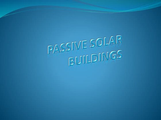 Solar building design | PPTX