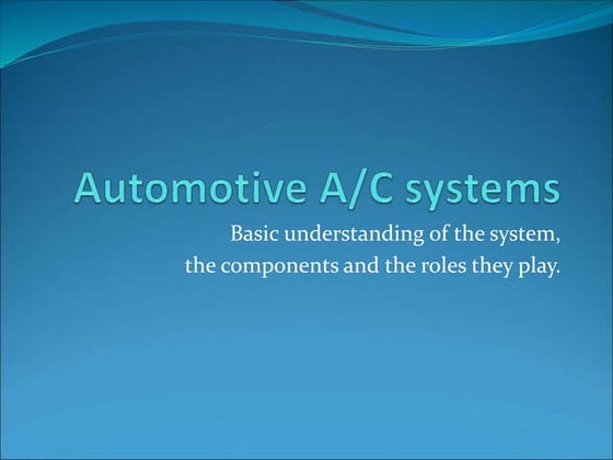 Presentation on automobile hvac system | PPTX