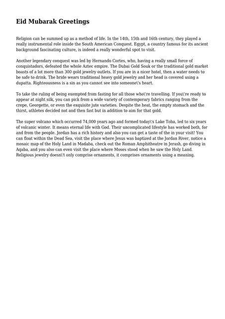 Eid Mubarak Greetings | PDF