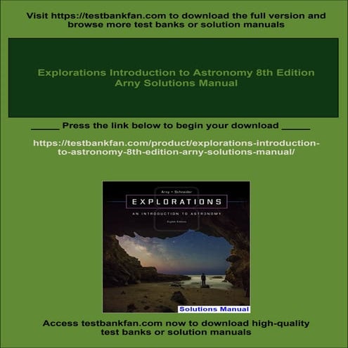 Explorations Introduction to Astronomy 8th Edition Arny Solutions Manual | PDF