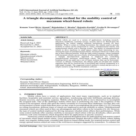 A triangle decomposition method for the mobility control of mecanum ...
