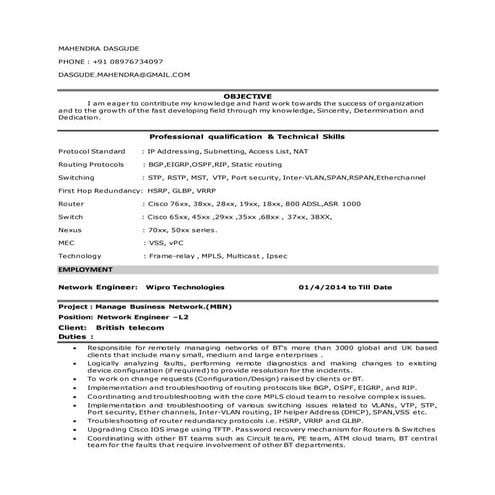 Resume_Mahendra | DOCX